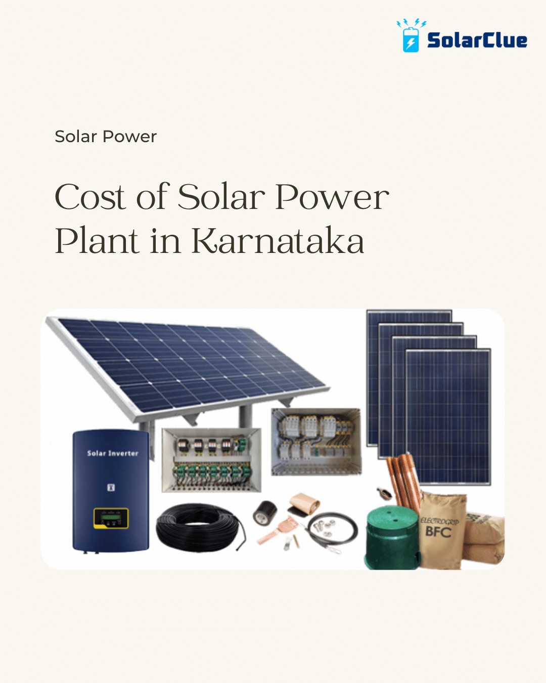 What is the cost of setting up a solar power plant in Karnataka?